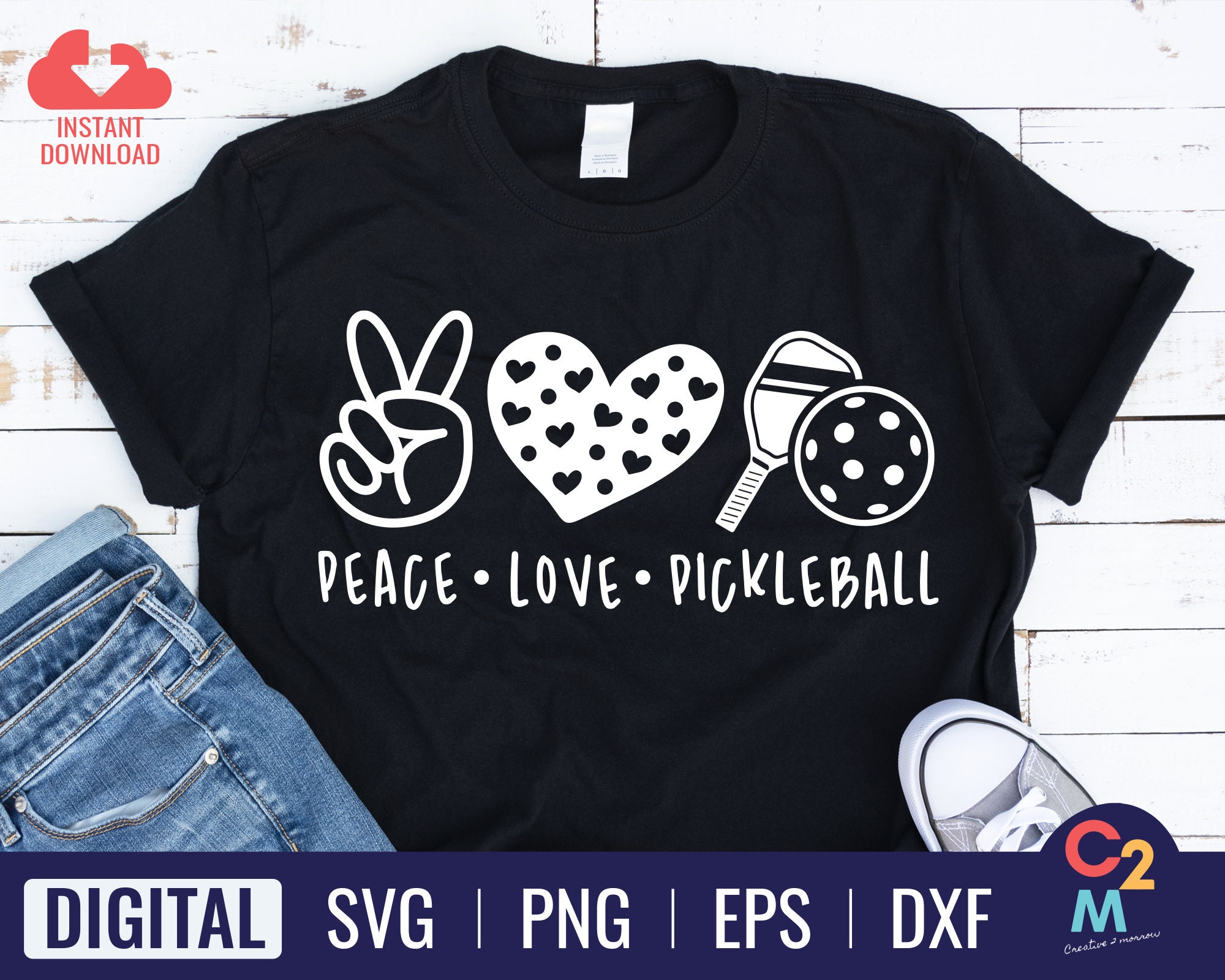 Peace Love Pickleball SVG Peace Love Quote Pickleball - Etsy