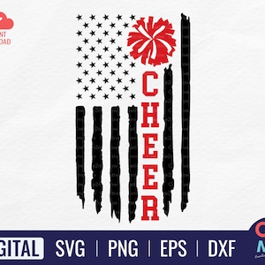 Cheer American Flag SVG | Cheer Usa Flag SVG | Cheer Flag SVG | Cheer ...
