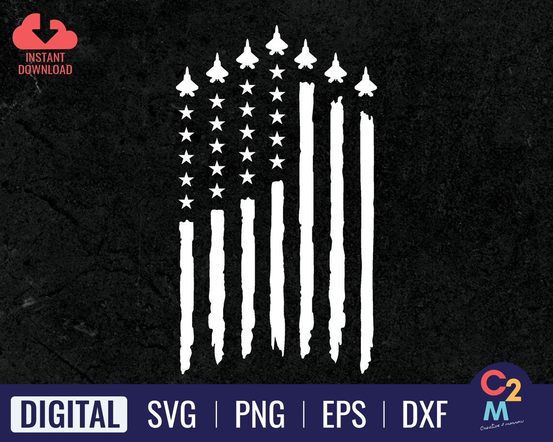 Fighter Jet American Flag SVG Air Force SVG Air Force Flag | Etsy Canada