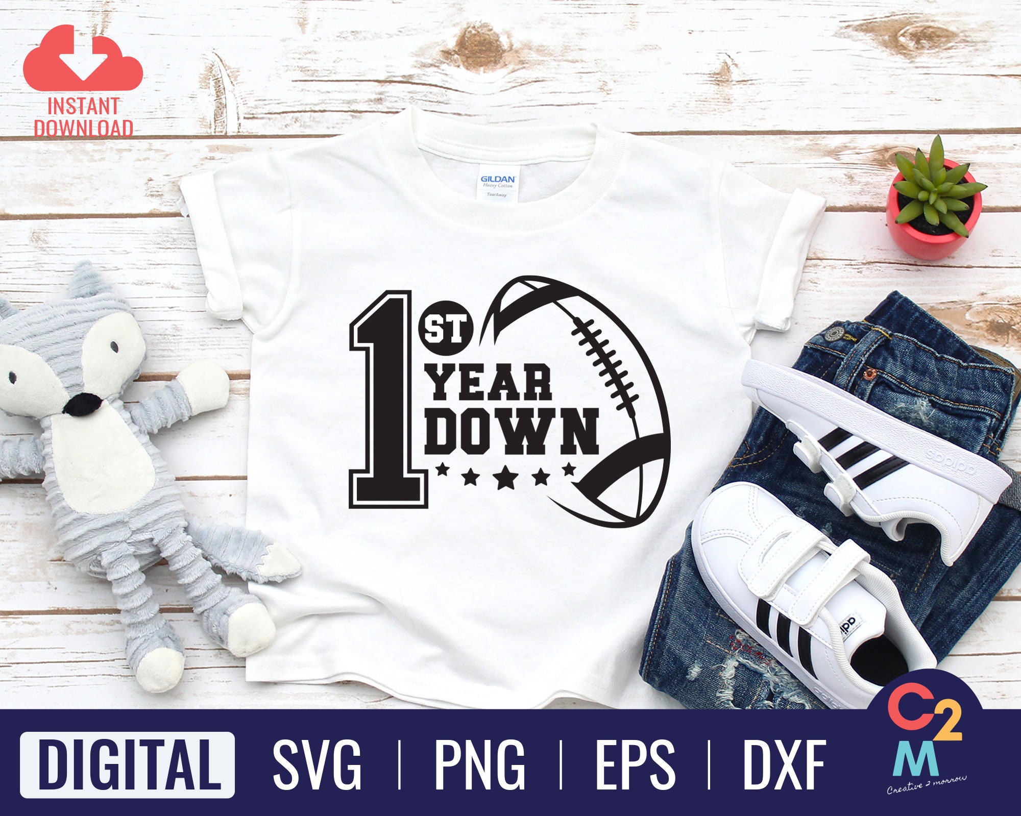 1st Year Down Football | First Birthday Svg | Football One Svg | First ...