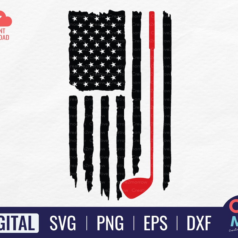 Golfer American Flag Svg - Etsy