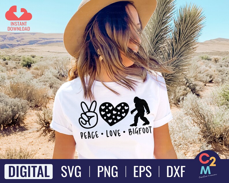 Peace Love Bigfoot SVG Bigfoot SVG Bigfoot Walking SVG - Etsy
