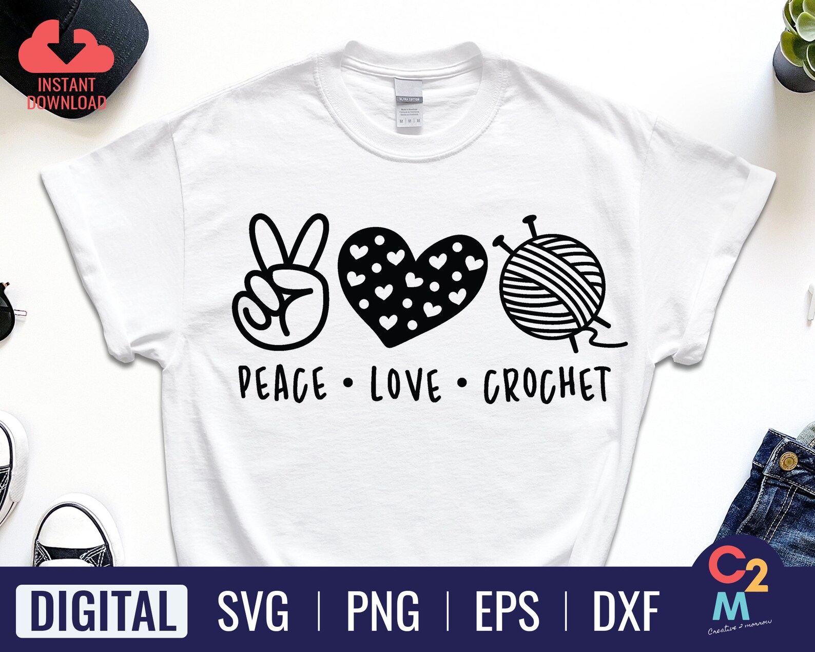 Peace Love Crochet SVG | Peace Love SVG | Peace Love Quote | Peace Love ...