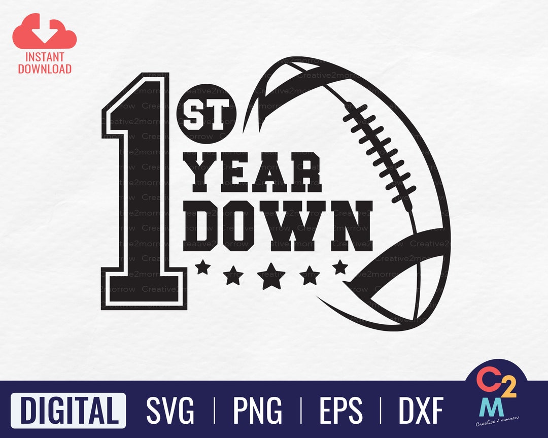 1st Year Down Football | First Birthday Svg | Football One Svg | First ...