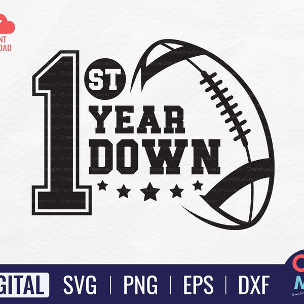 First Year Down Football Birthday - Etsy