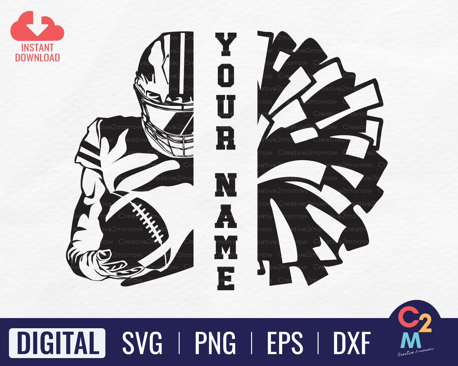 Football Cheer SVG | Football Name SVG | Football Player Svg | American ...