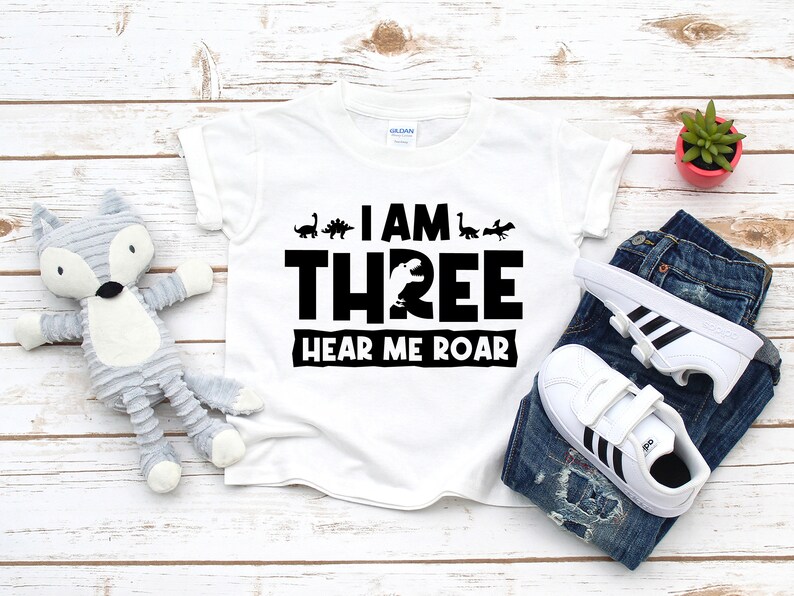 I Am Three Hear Me Roar SVG 3rd Birthday Shirt Third - Etsy