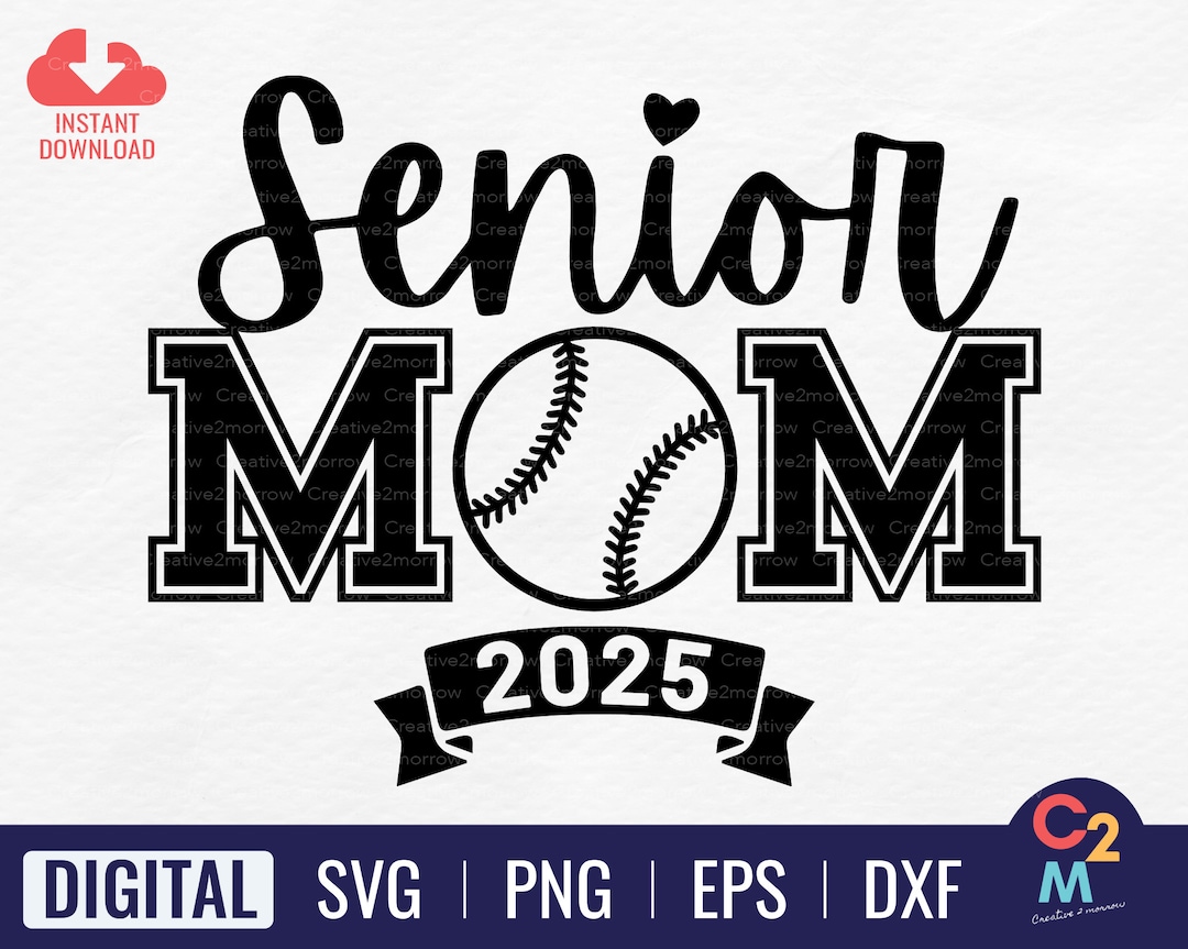 Baseball Senior Mom 2025 SVG | Baseball Mom Gift | Baseball Mom ...