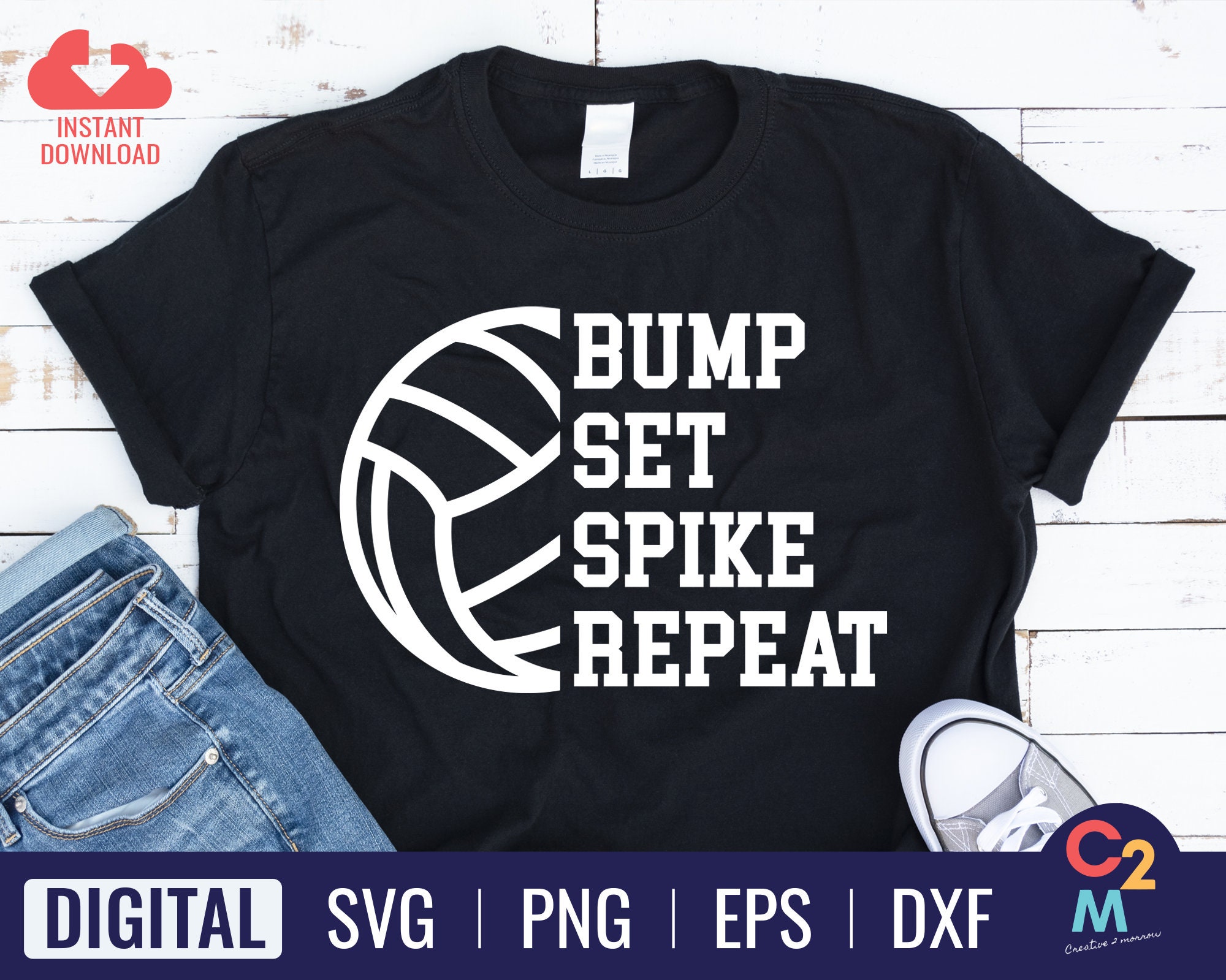 Bump Set Spike Repeat SVG Volleyball SVG Volleyball Player - Etsy