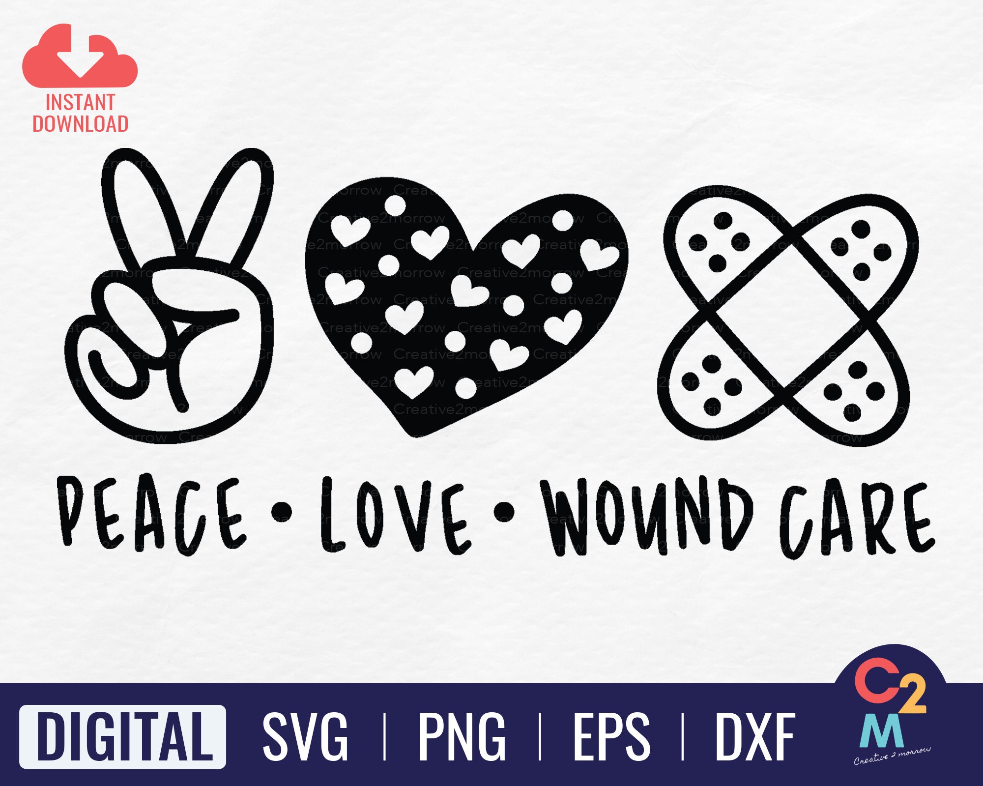 Peace Love Wound Care SVG Wound Care SVG Peace Love SVG - Etsy Finland