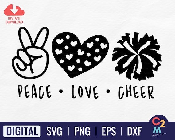 Peace Love Cheer SVG Cheer SVG Love Cheer Cheerleader | Etsy