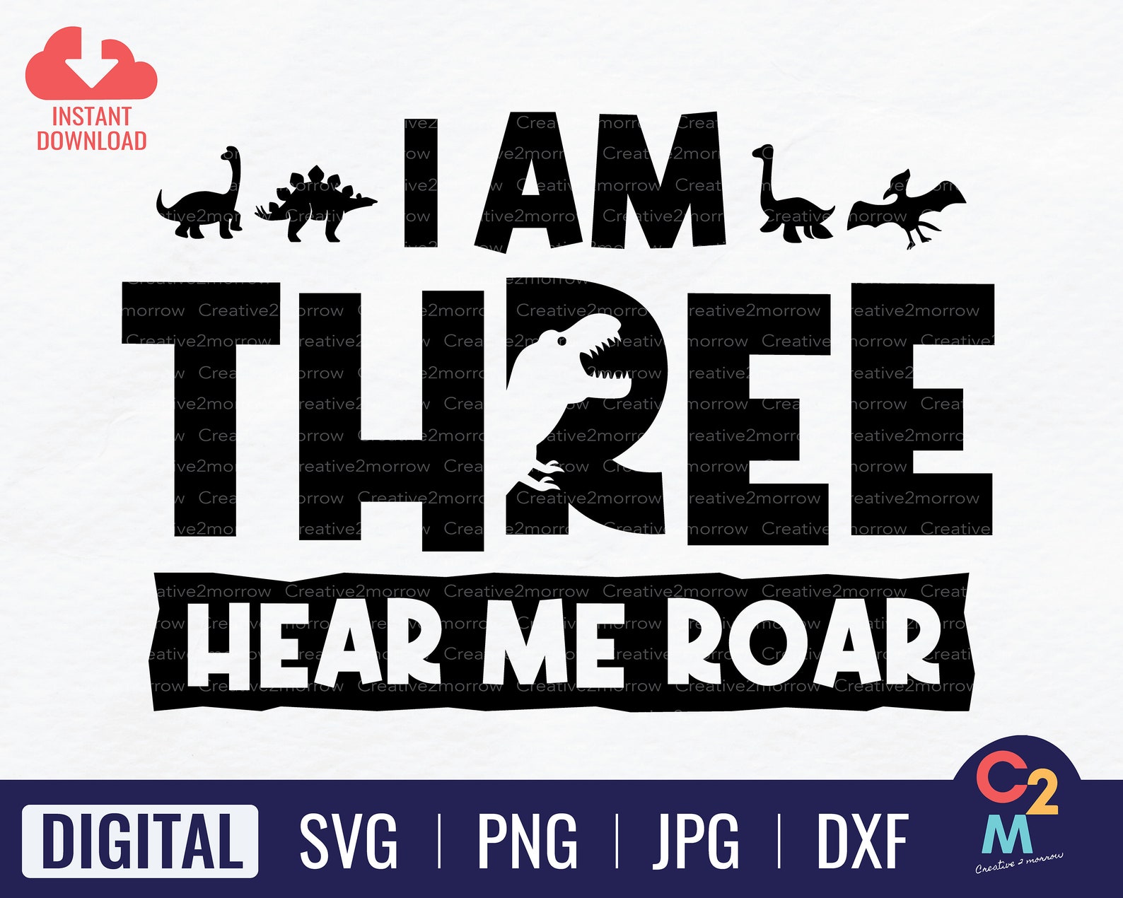 I Am Three Hear Me Roar SVG 3rd Birthday Shirt Third | Etsy