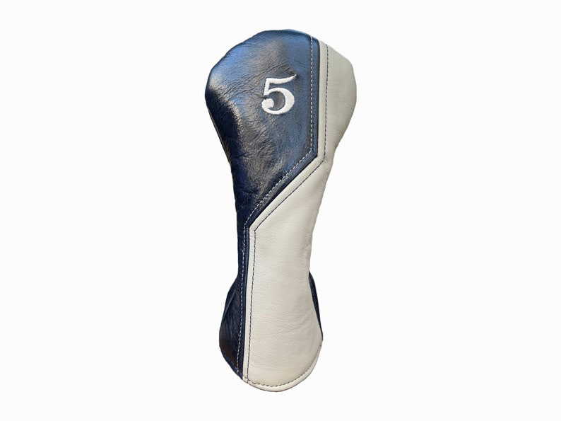 Shiny Navy With Light Grey Leather Golf Headcovers - Etsy