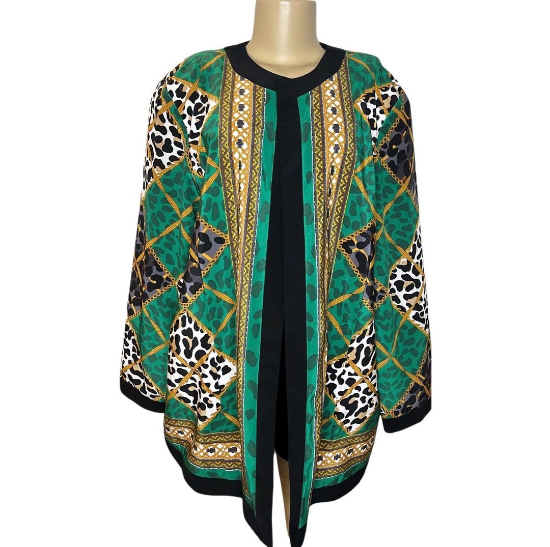 Vintage 80s Howard Wolf Abstract Animal Print Duster - Etsy