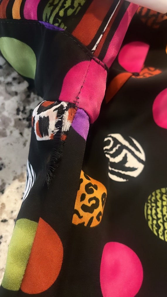 Vintage Brenda Goode Animal Print Polka Dot Blouse - Gem