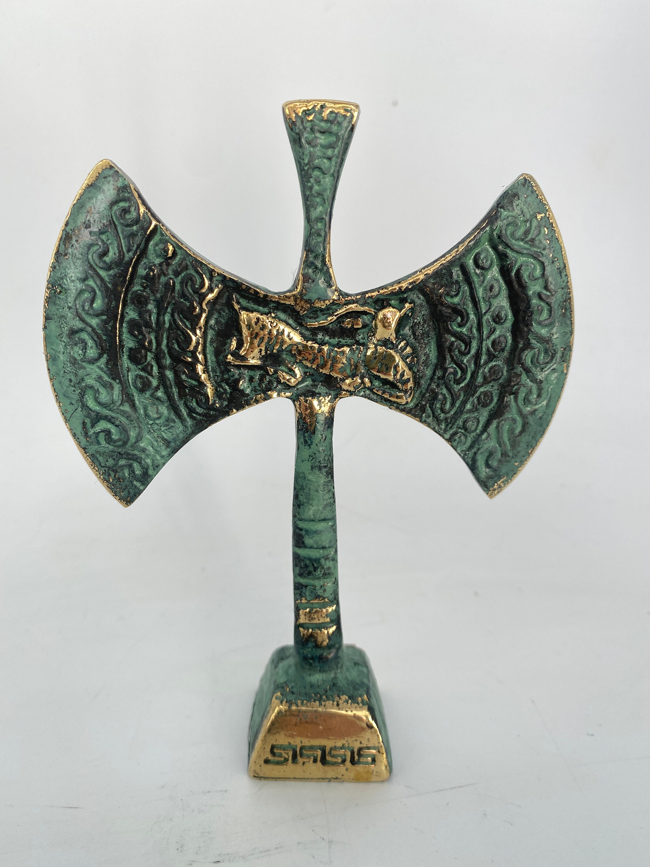 Double Axe Bronze Office Decor Metal Art Sculpture Museum | Etsy