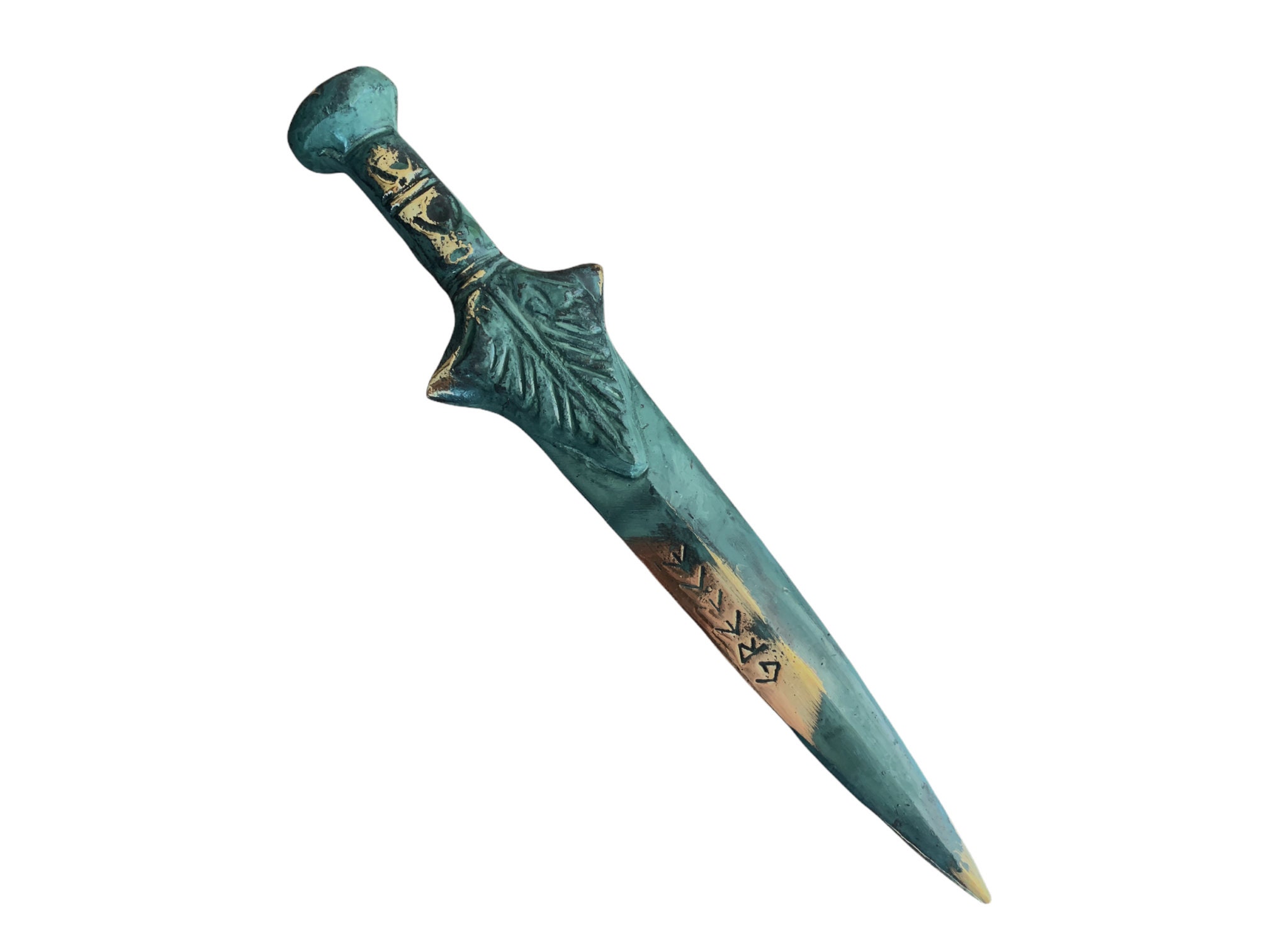 Bronze Metal Sword, Αntique Bronze Tone, Double Sided, Handmade Greek ...
