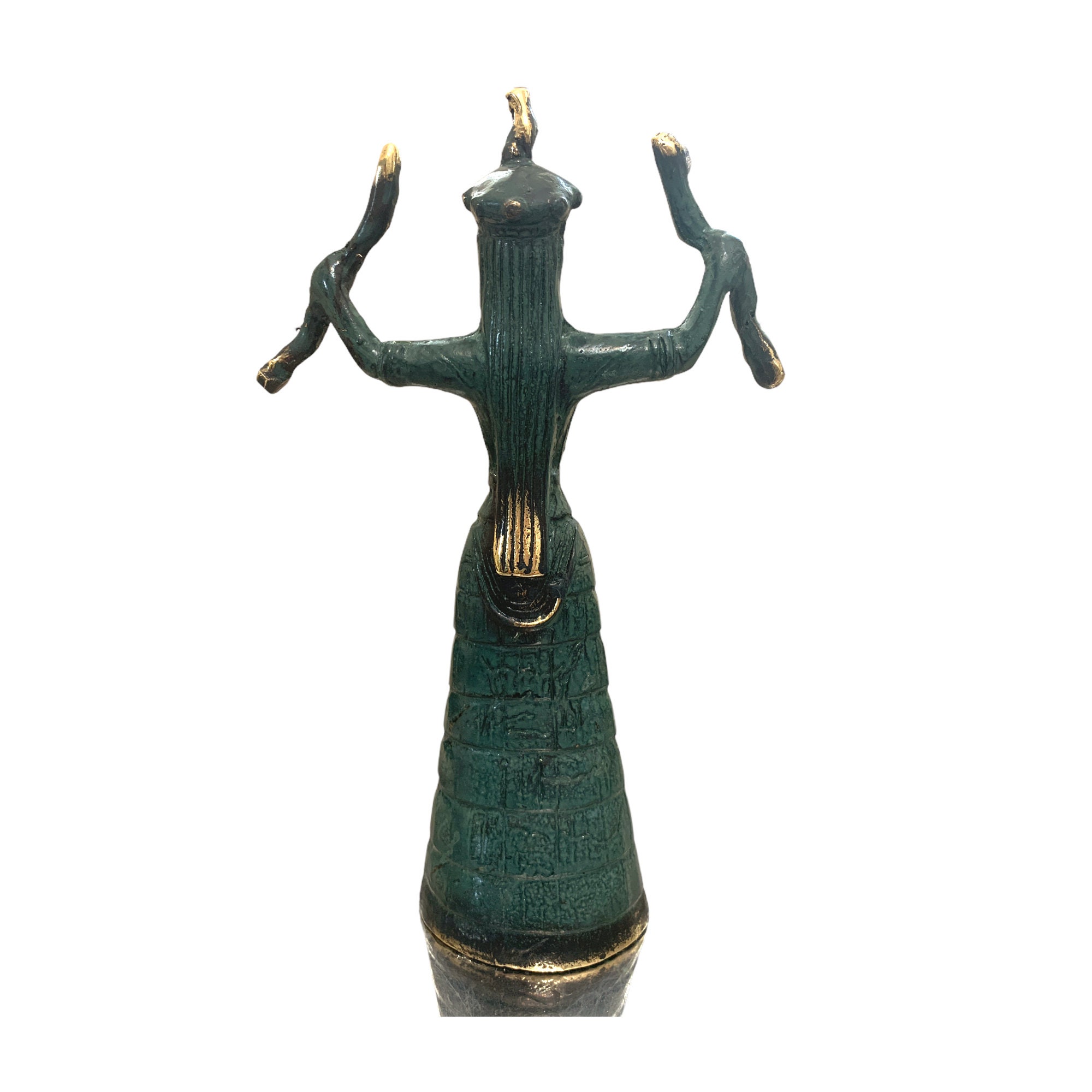 Minoan Snake Goddess Figurines Bronze Metal Art Sculpture | Etsy