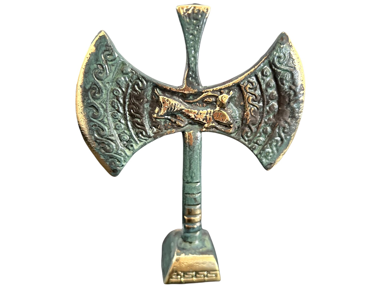 Double Axe Bronze Office Decor Metal Art Sculpture Museum - Etsy