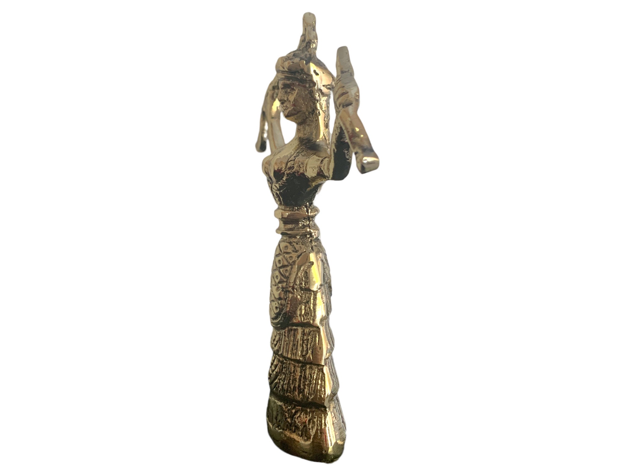 Minoan Snake Goddess Figurines, Bronze Metal Art Sculpture, Museum ...