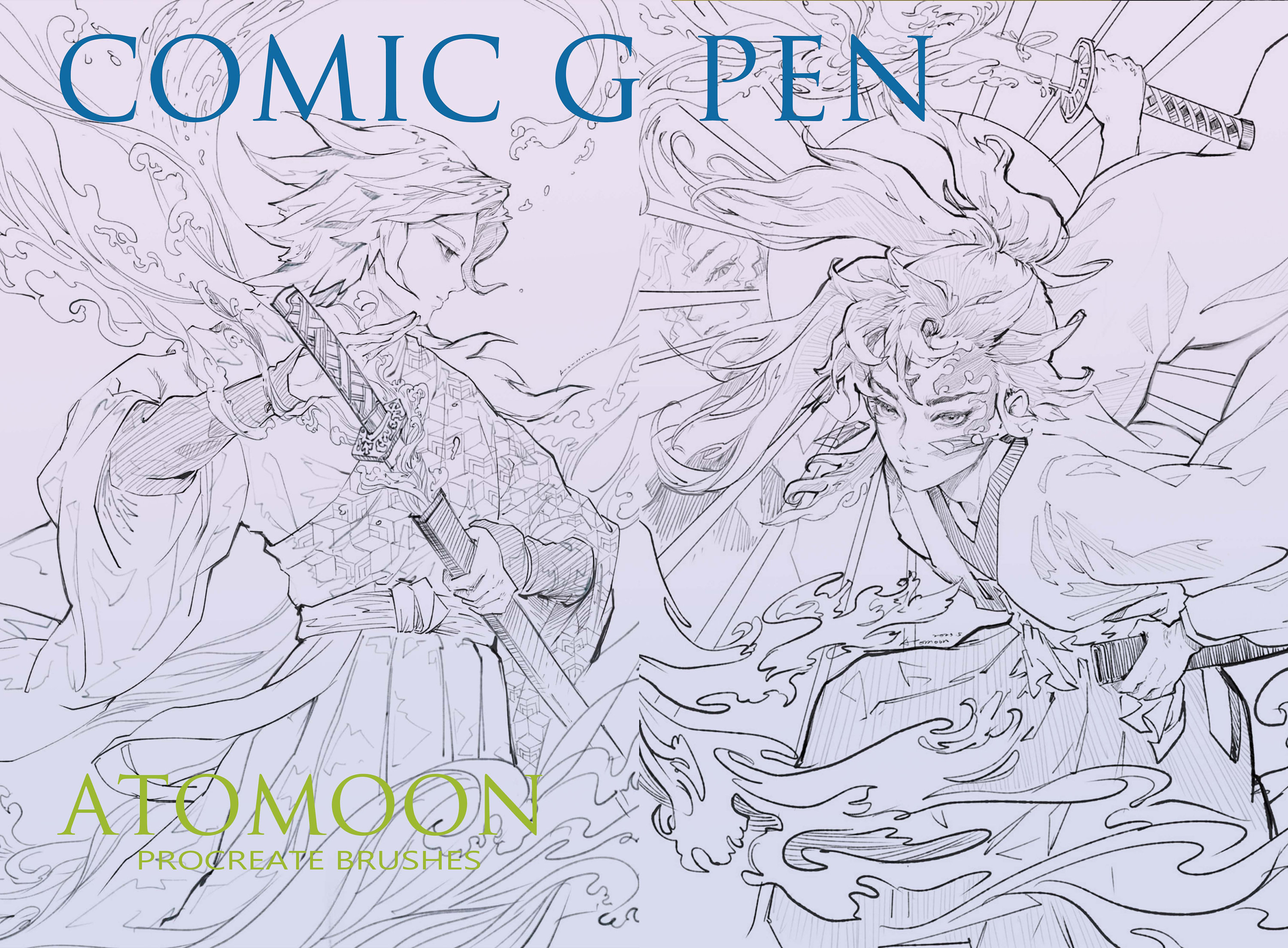 ATOMOON Procreate Brushes Drawing, Procreate Brushes Illustration, Procreate Brush Set ...