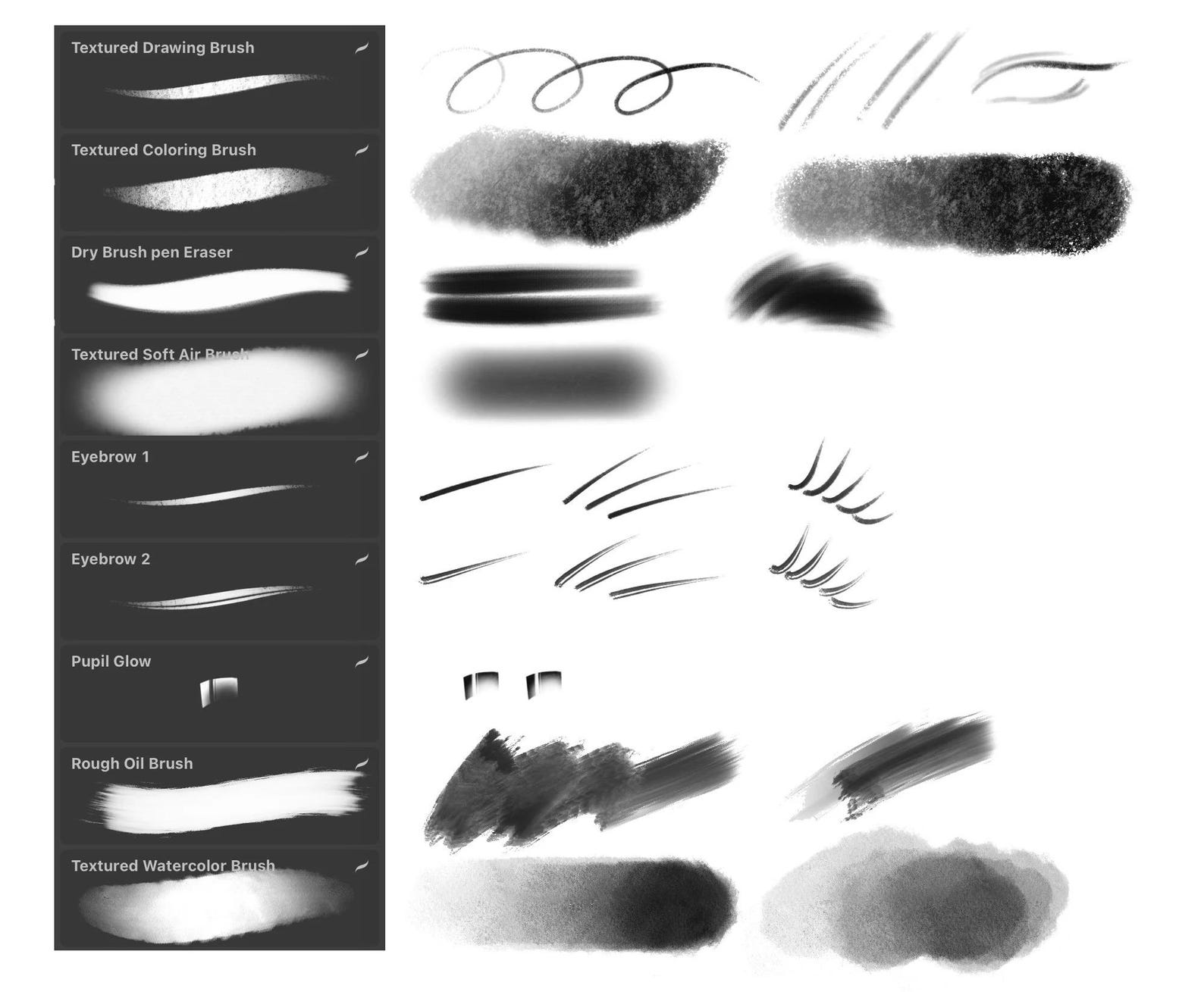 9 Texture Types of Procreate Brush for Portrait, Procreate Brush Set ...