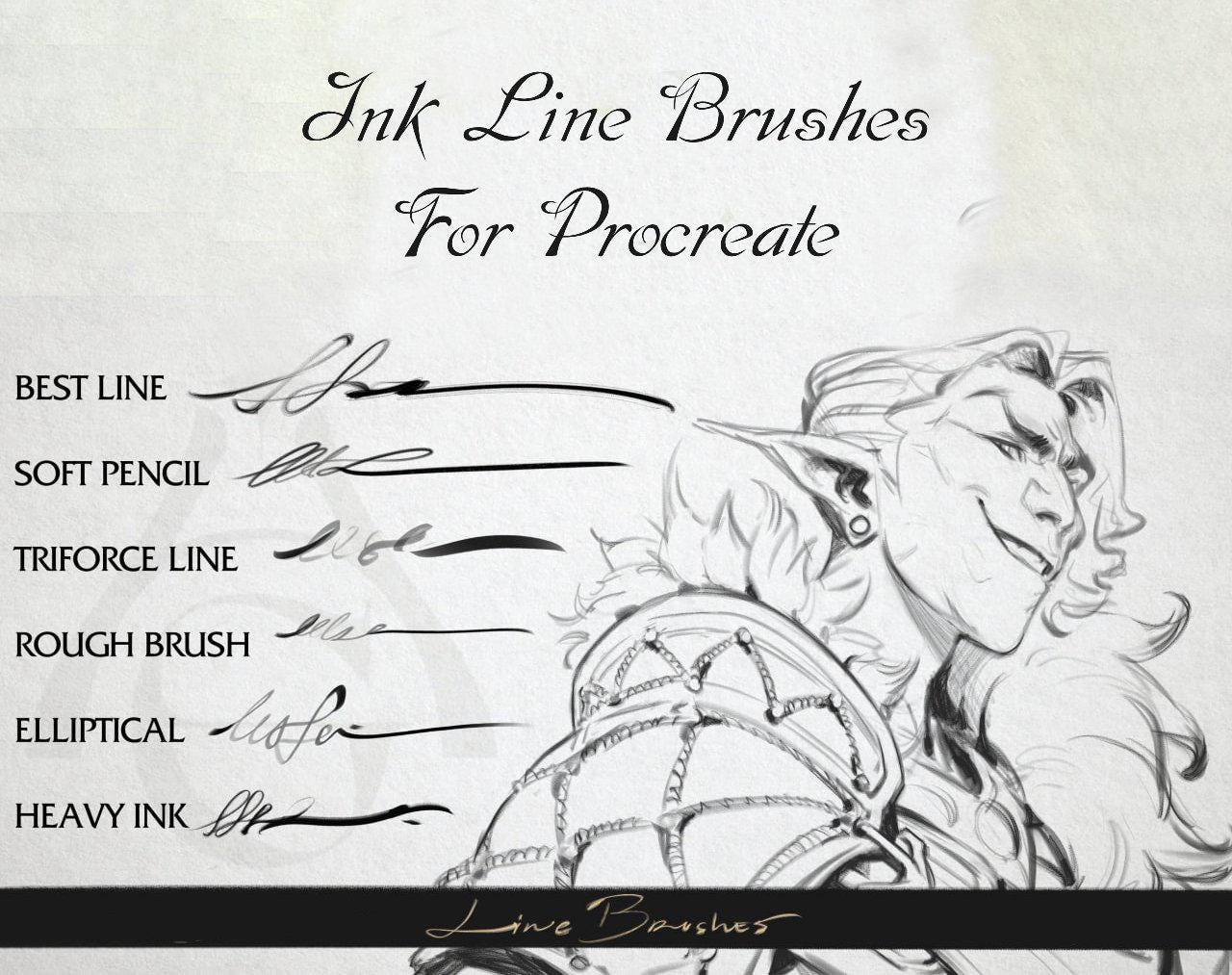 Ink Line Brushes for Procreate, Procreate Brush Set, Procreate Ink ...
