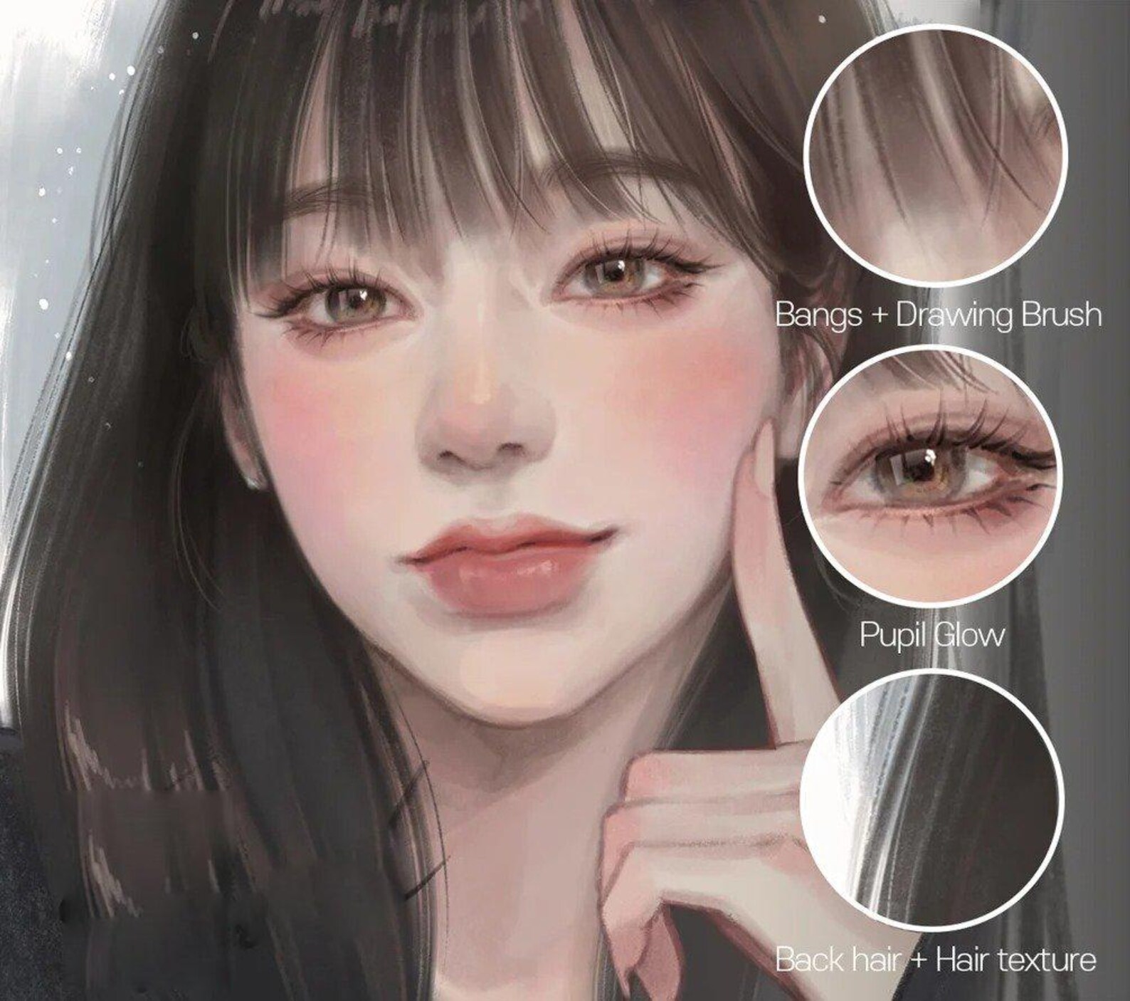 9 Texture Types of Procreate Brush for Portrait, Procreate Brush Set ...