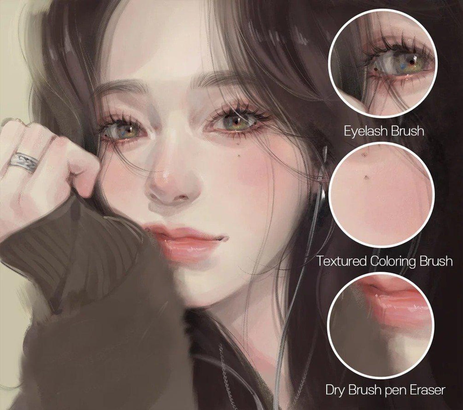 9 Texture Types of Procreate Brush for Portrait, Procreate Brush Set, Texture Brushes Packs ...