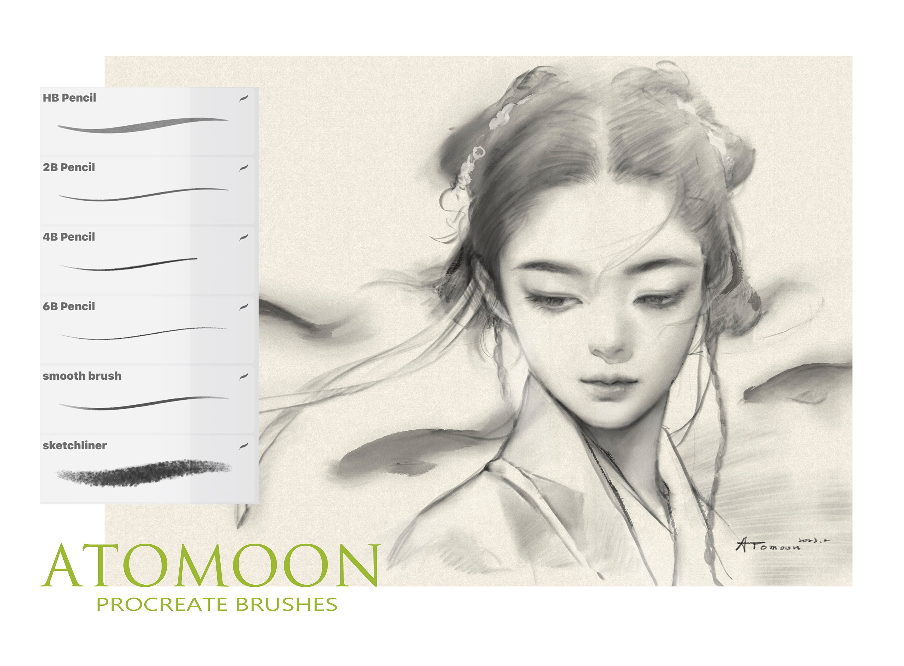 ATOMOON Procreate Brushes Drawing, Procreate Brushes Illustration, Procreate Brush Set ...