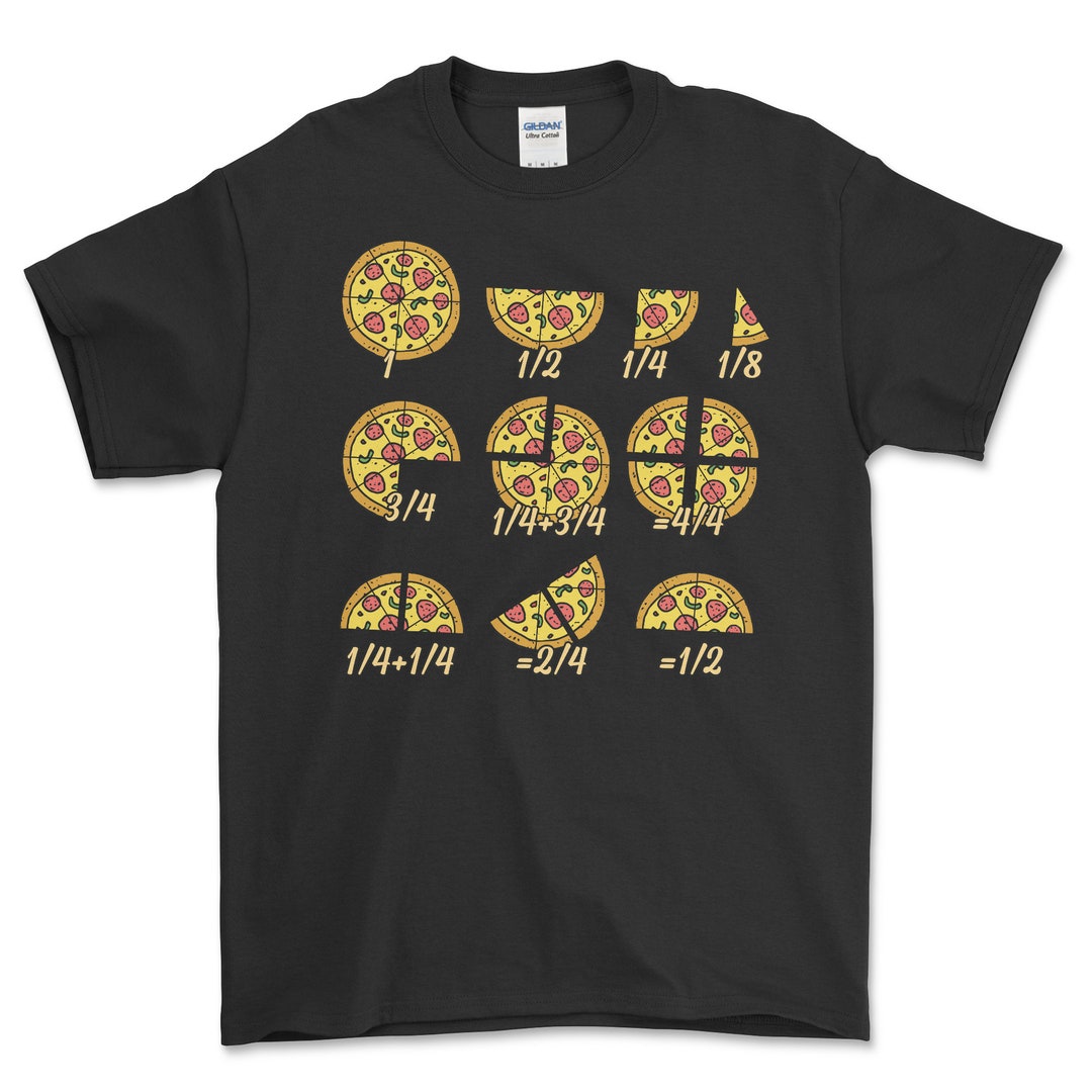 Math Fractions Pizza Nerdy Teacher Unisex Heavy Cotton Tee T-shirt - Etsy