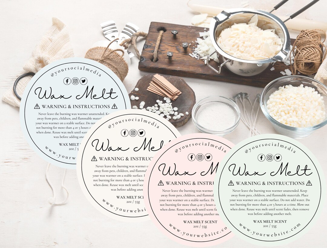 Editable Wax Melt Warning Label Template, Canva Template, Small Candle ... Editable Wax Melt Warning Label Template, Canva Template, Small Candle ...