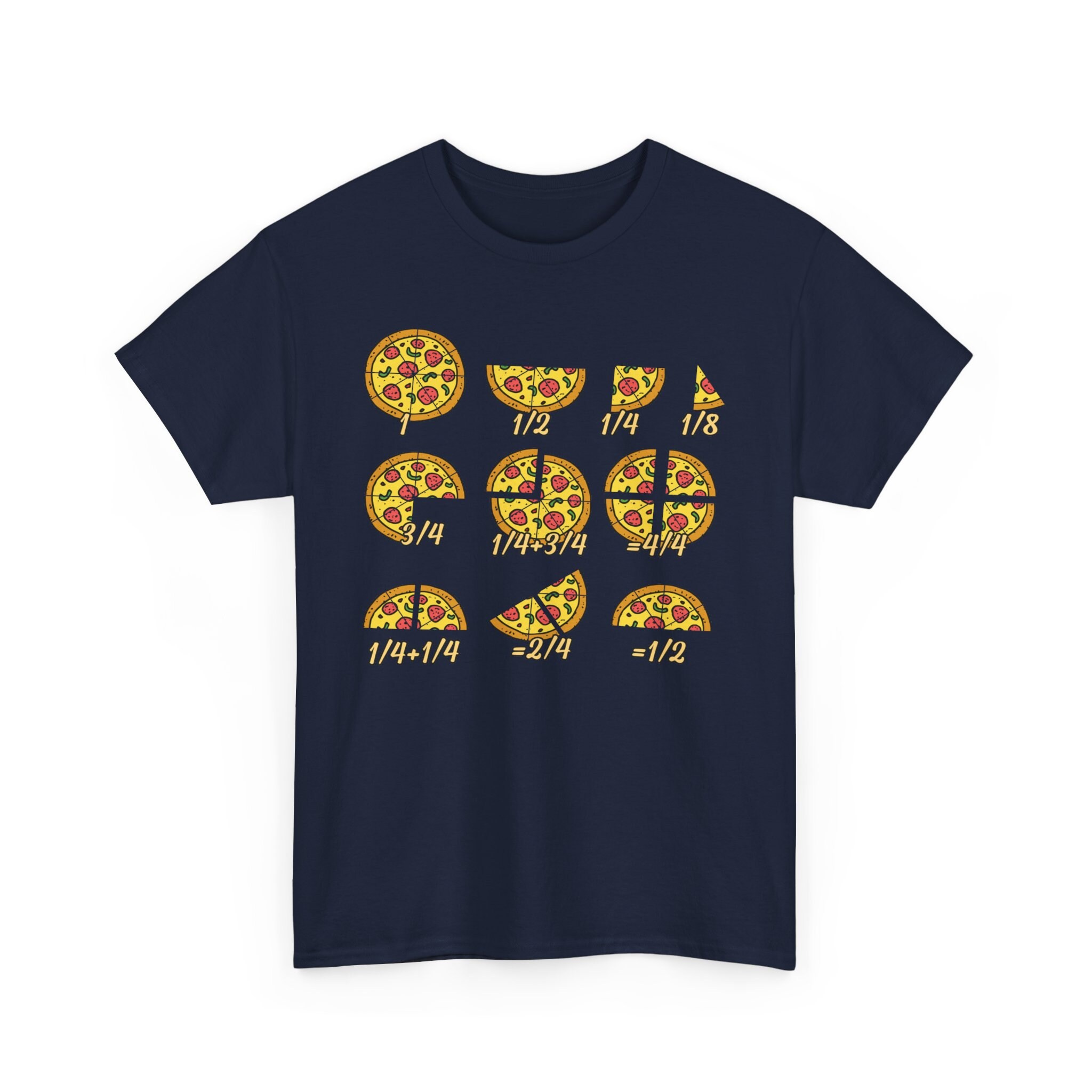 Math Fractions Pizza Nerdy Teacher Unisex Heavy Cotton Tee T-shirt - Etsy