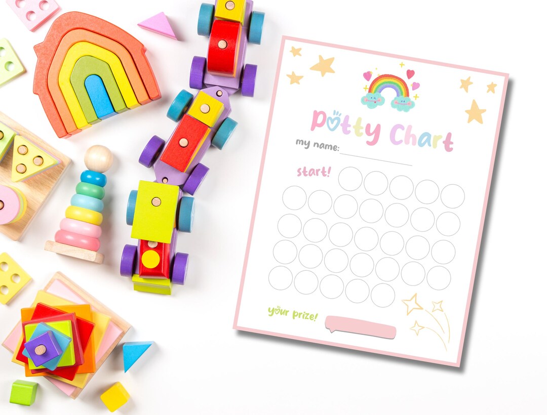 Printable Kids Potty Training Chart, Toddler Potty Chart, Ready to ...