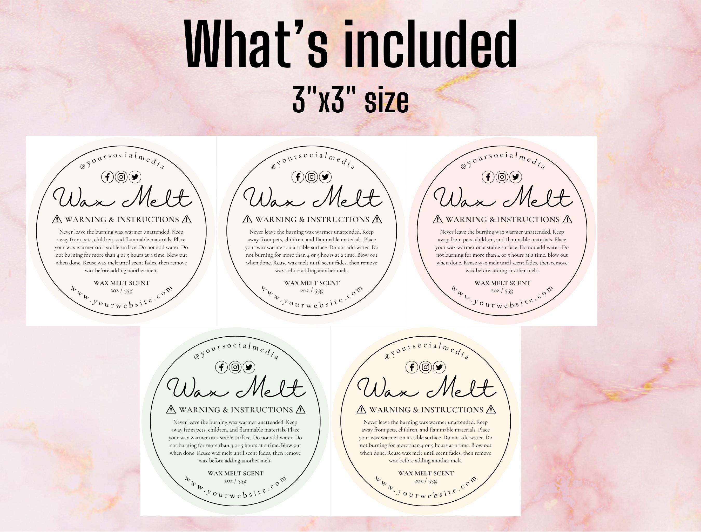 Editable Wax Melt Warning Label Template, Canva Template, Small Candle ... Editable Wax Melt Warning Label Template, Canva Template, Small Candle ...