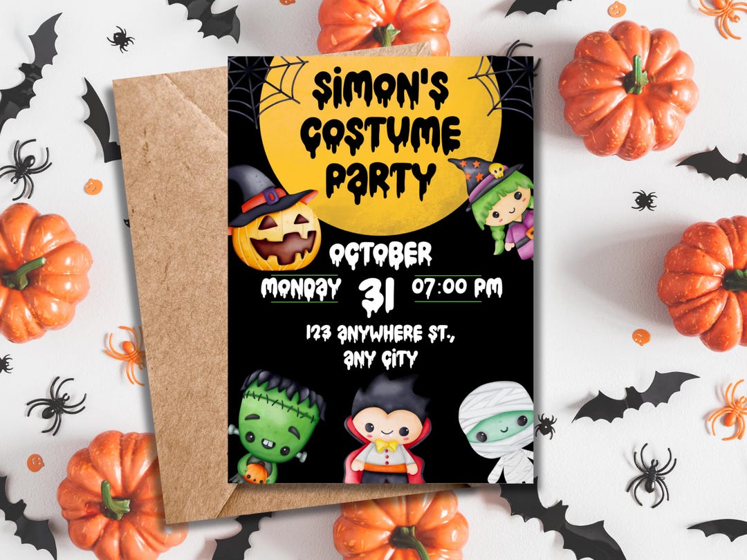 Editable Custom Ghost Halloween Invitation Party, Jettemplate Template ...