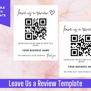 Editable Leave Us a Review Template, Canva Template, Printable Google ...