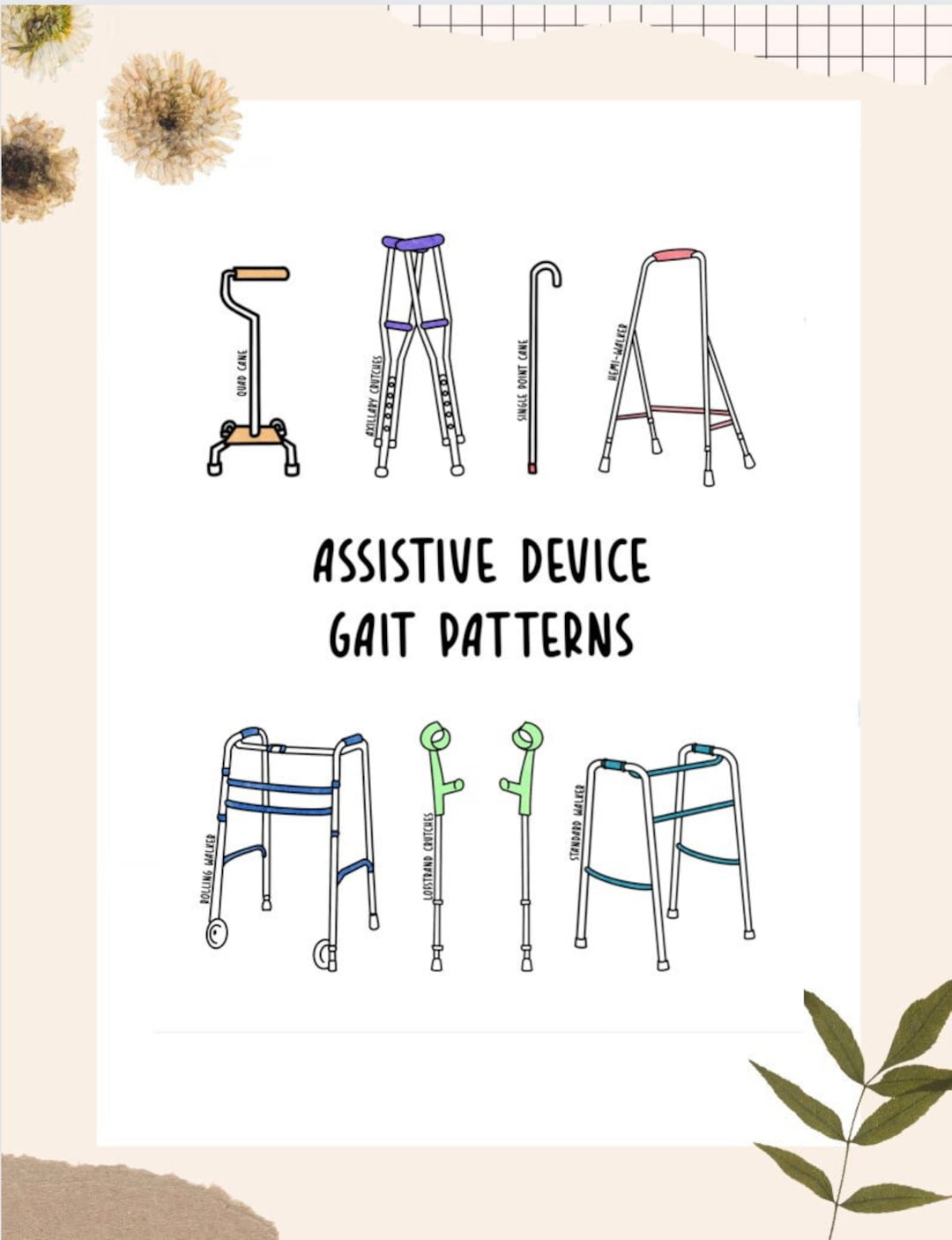Gait Pattern & Assistive Device Guide for OT/PT Students (PDF) - Etsy