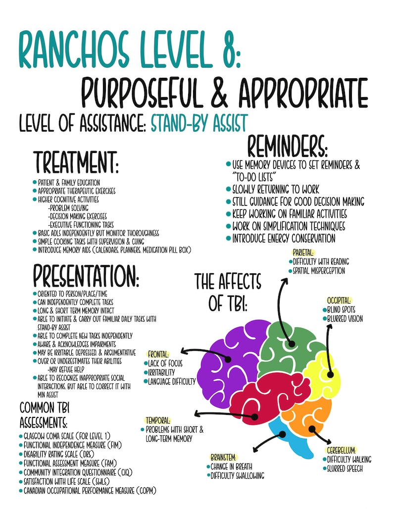 Traumatic Brain Injury, TBI, Rancho Los Amigos Scale, Occupational ...