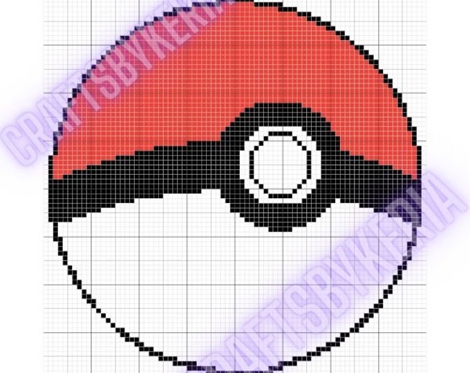 POKEBALLS - Pokémon - Inspired Graph for C2c Crochet Blanket or Pillows ...