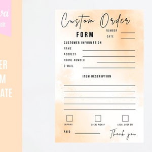 Craft Order Form Editable in Canva, Order Form Template, Etsy Shop ...