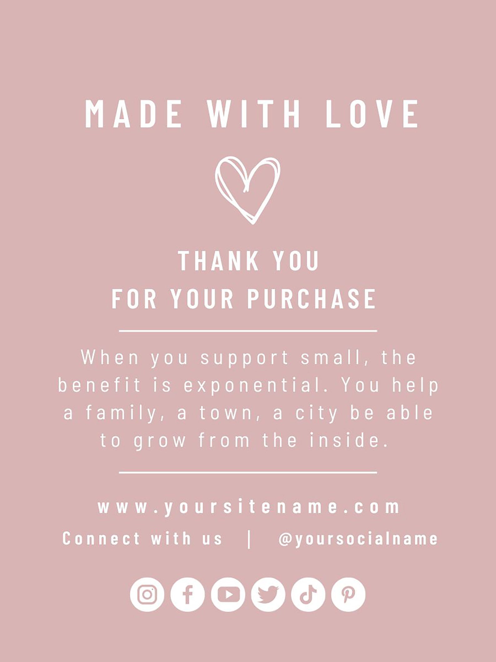 Thank You for Your Order Card, Small Business Printable Template ...