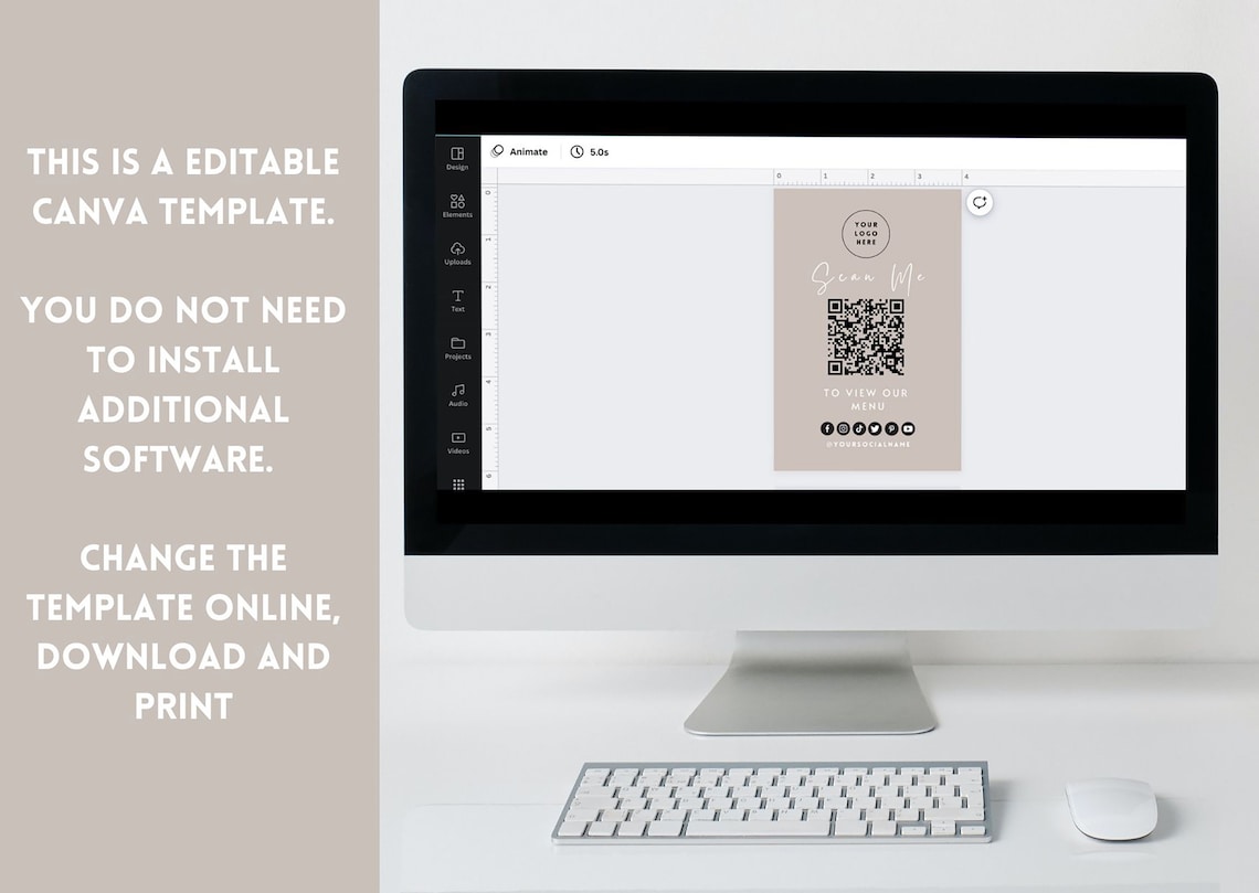 Scan to View Our Menu Sign, Menu QR Code Sign, Modern Menu QR Code ...