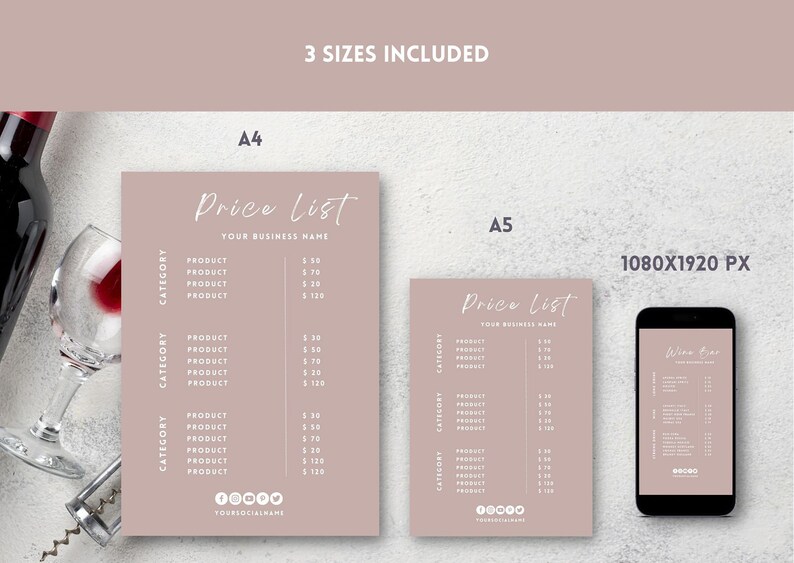 Printable Boho Bar Menu Sign Template, Drink Menu Sign, Wedding Bar ...