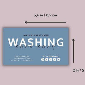 Washing Instructions Card, Printable Apparel Insert Card, Modern ...