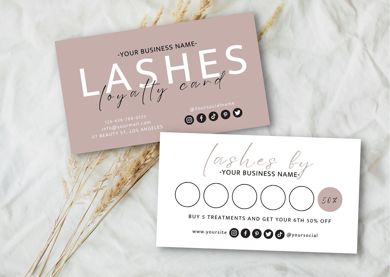 Lashes Loyalty Card Template, Printable Lash Tech Loyalty Card, Beauty ...