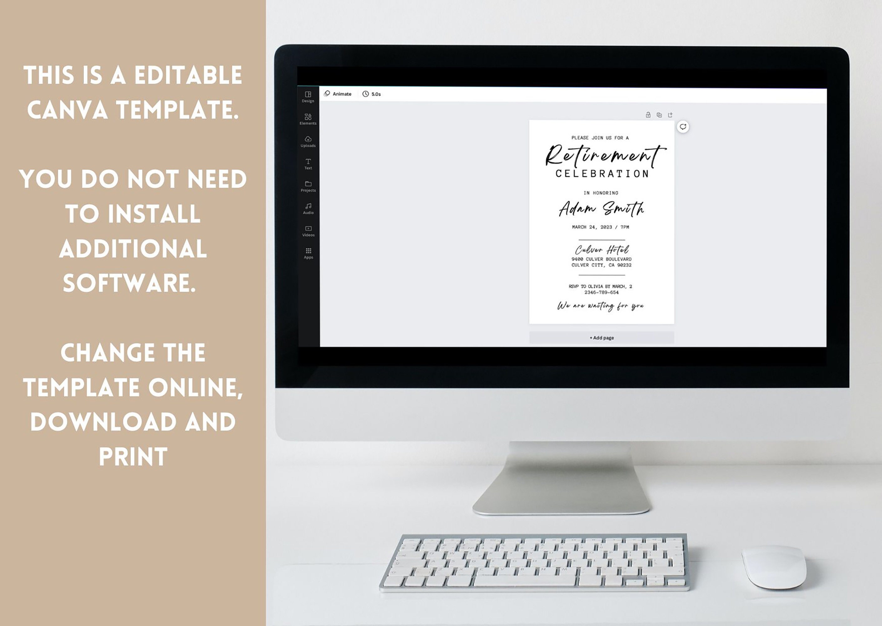 Minimal Retirement Party Invitation, Retirement Celebration Invite ...