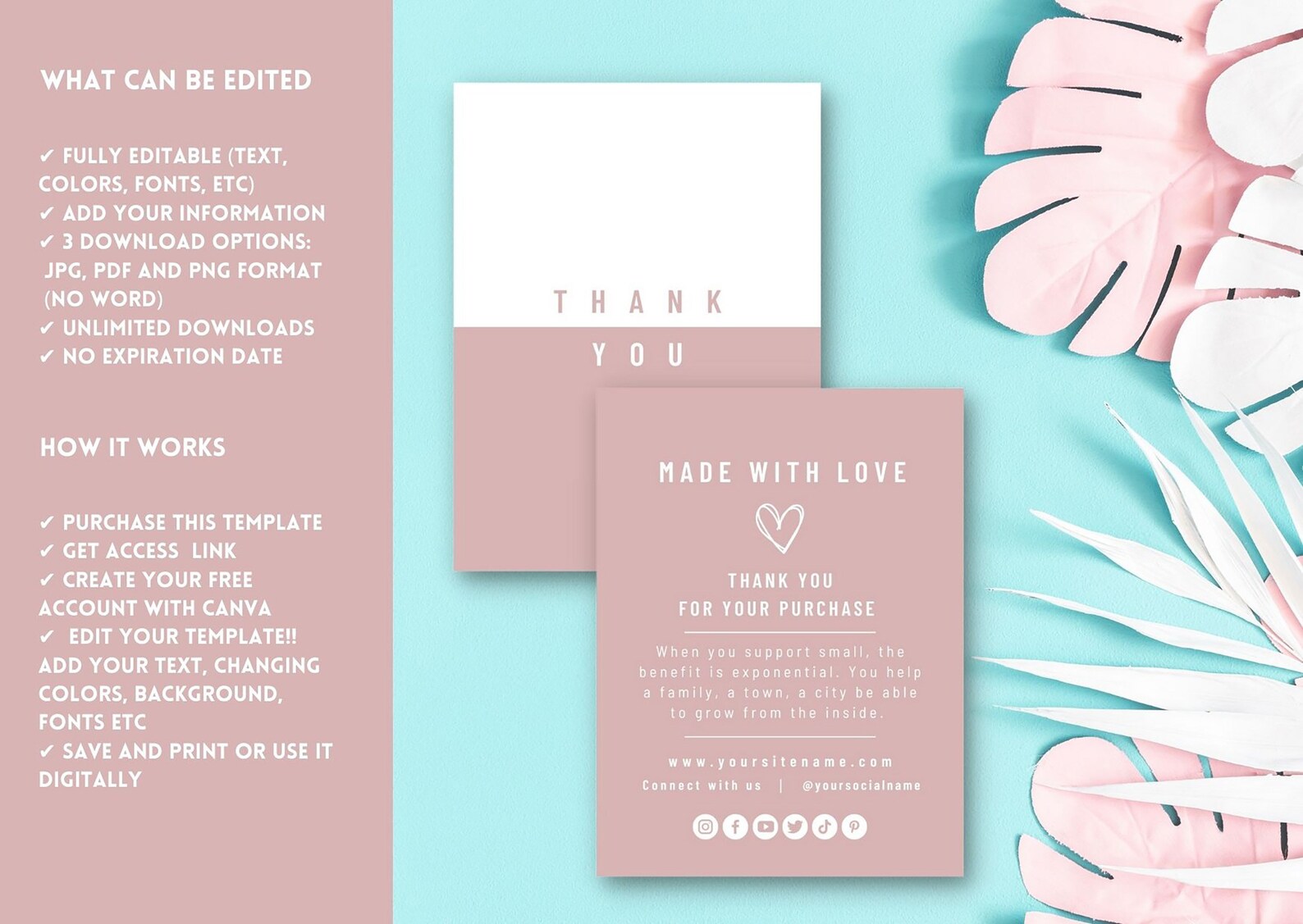 Thank You for Your Order Card, Small Business Printable Template ...