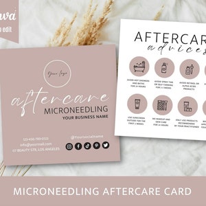 Microneedling Aftercare Card Template: Editable DIY Canva Design - Etsy