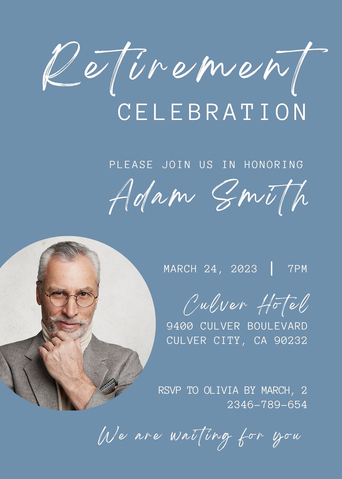 Man Retirement Party Invitation, Retirement Celebration Card With Photo ...